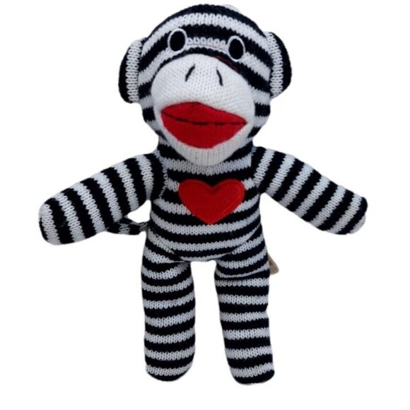 Dan Dee | Toys | Dan Dee Sock Monkey Plush Black White Stripes Red ...
